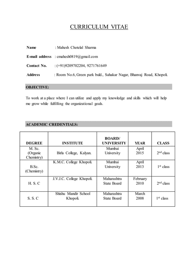 Mahesh resume new | DOCX | Education