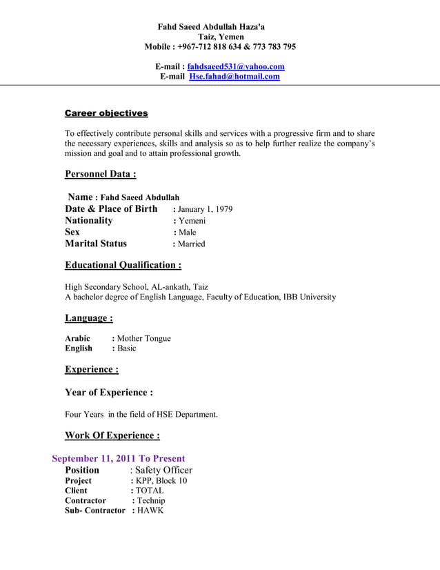 Fahd CV - Copy | PDF