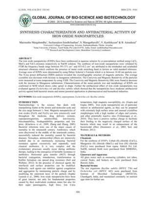 56.Synthesis, Characterization and Antibacterial activity of iron oxide Nanoparticles | PDF