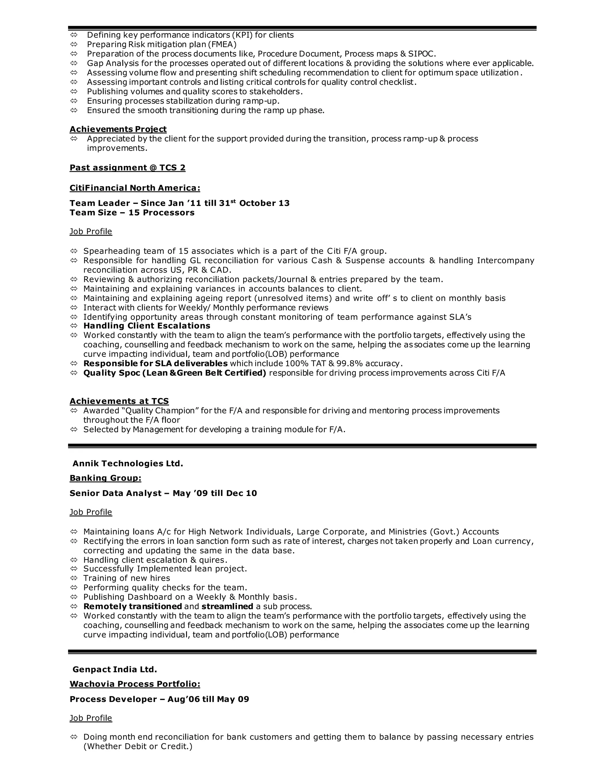 Resume-Vikas | DOCX | Business Accounting & Finance | Business