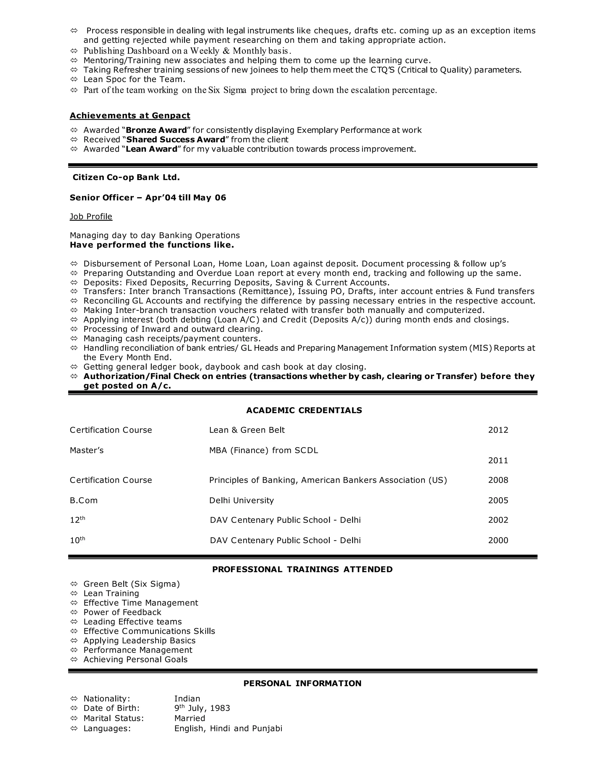 Resume-Vikas | DOCX | Business Accounting & Finance | Business