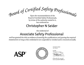 Seider ASP Certification | PPT