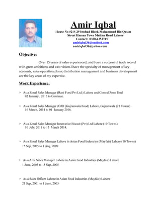 Amir Iqbal (CV) | PDF