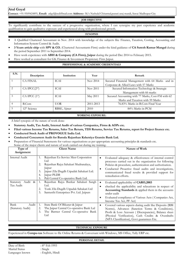 CV Atul goyal 1 page | DOC