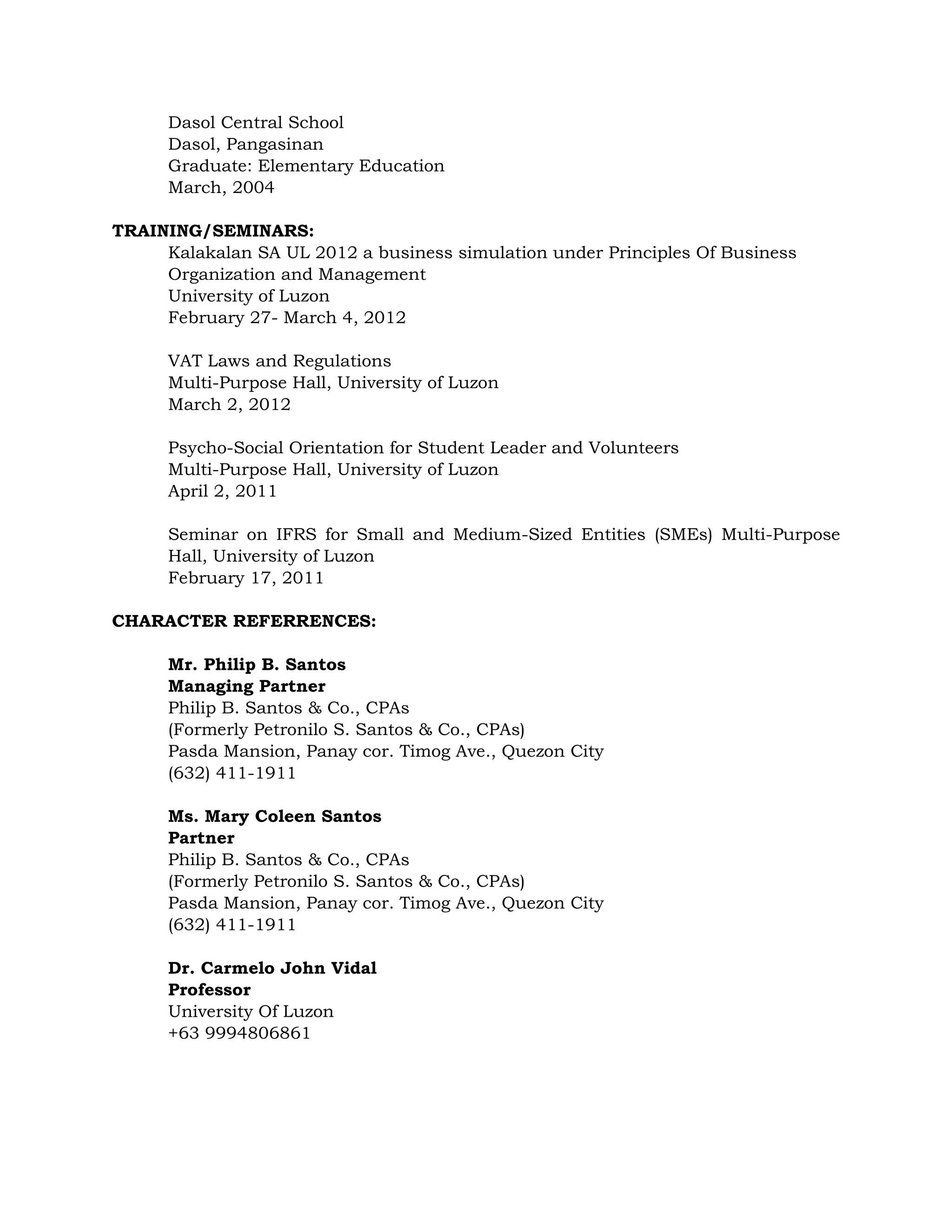 Resume 2015 | PDF | Business Accounting & Finance | Business