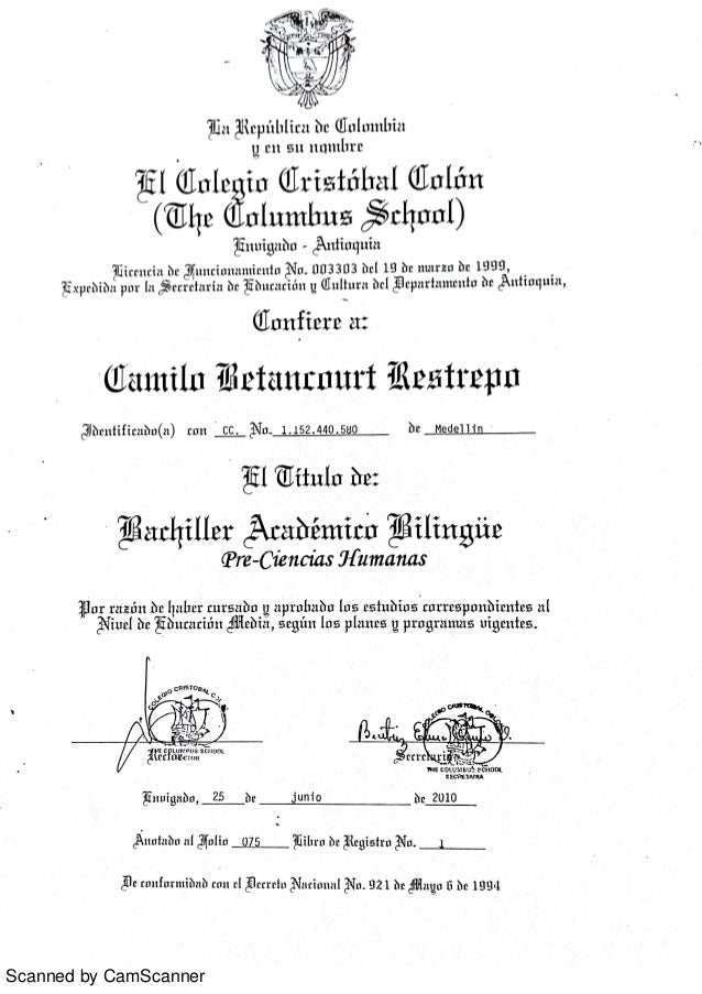 Diploma bachiller