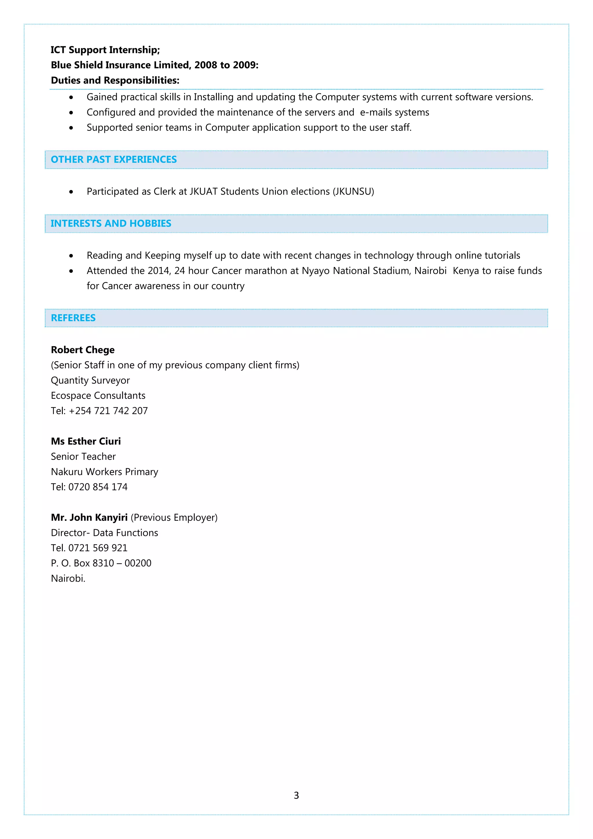 Victor Waweru Njoroge - November CV | PDF