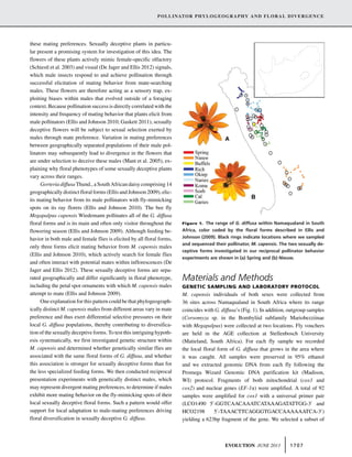 De Jager 2013 The influence of pollinator phylogeogrpahy and mate ...