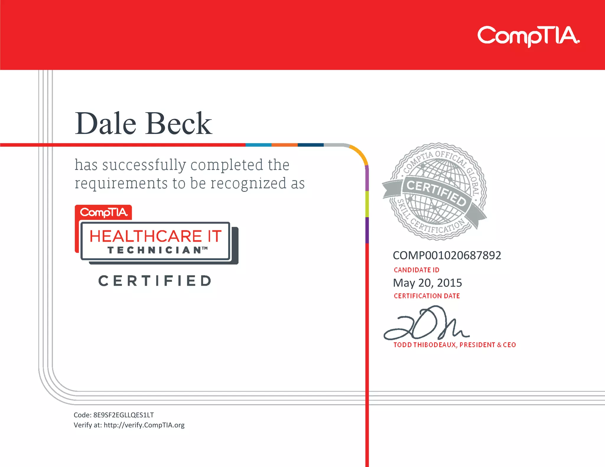 CompTIA Healthcare IT Technician certificate | PPT