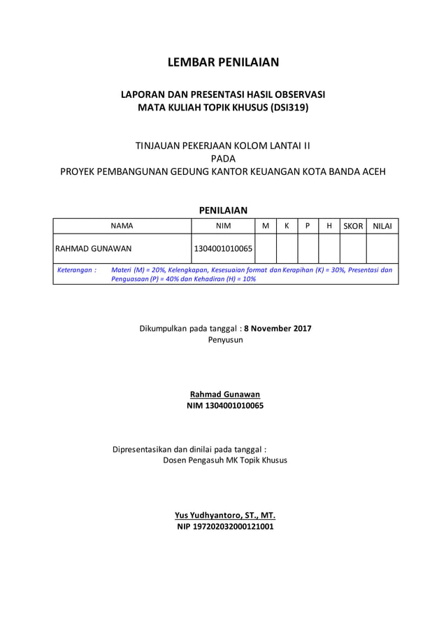 Format laporan topik khusus | PDF