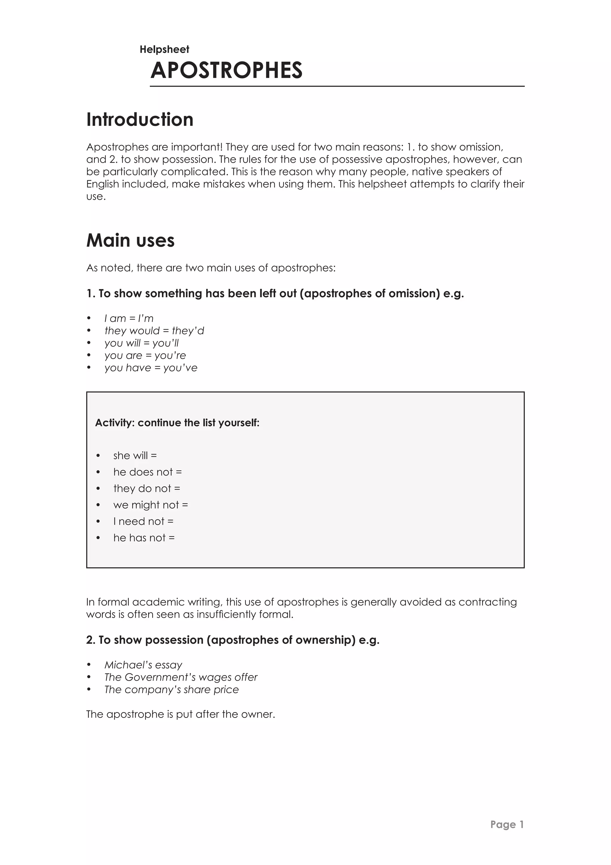 Apostrophes Rules | PDF