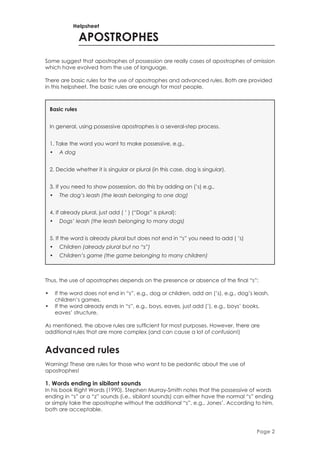 Apostrophes Rules | PDF