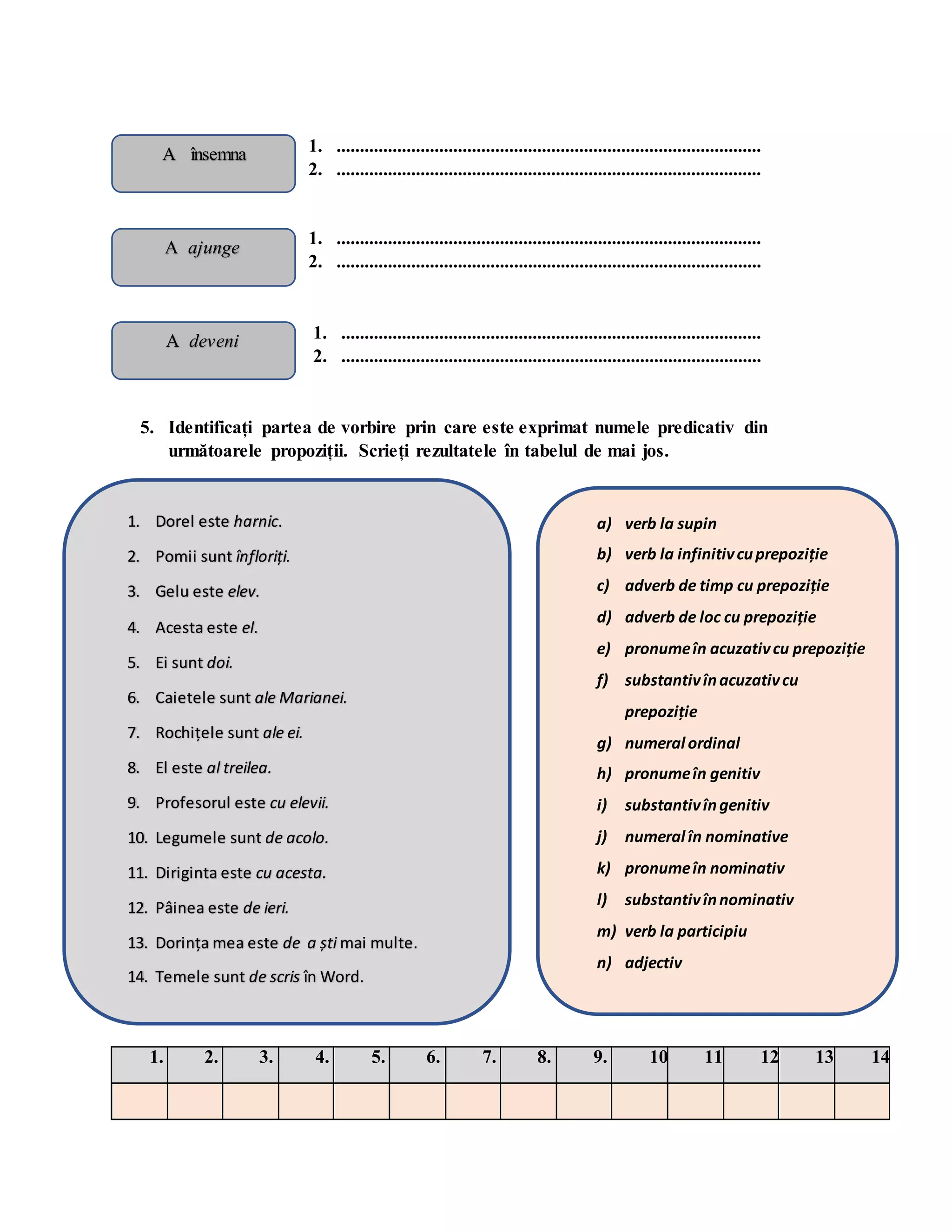 predicatul verbal si predicatul nominal- fisa de lucru | DOCX