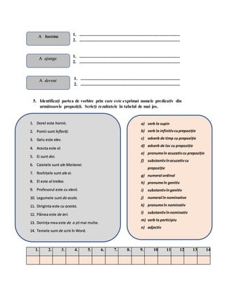 predicatul verbal si predicatul nominal- fisa de lucru | DOCX