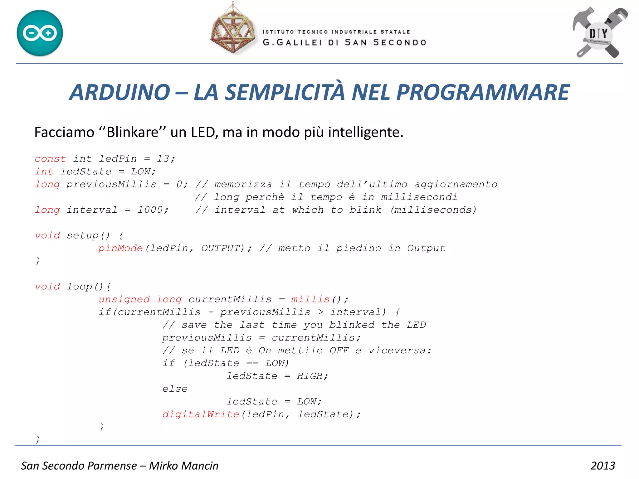 Lezione introduttiva su Arduino | PDF