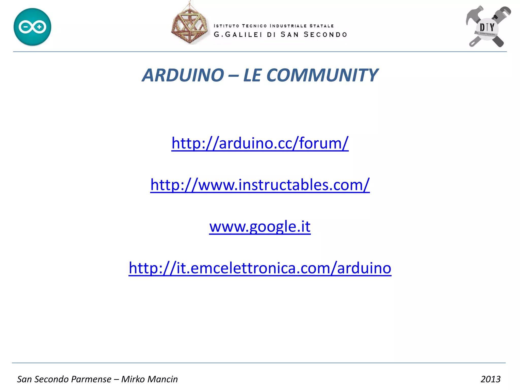 Lezione introduttiva su Arduino | PDF