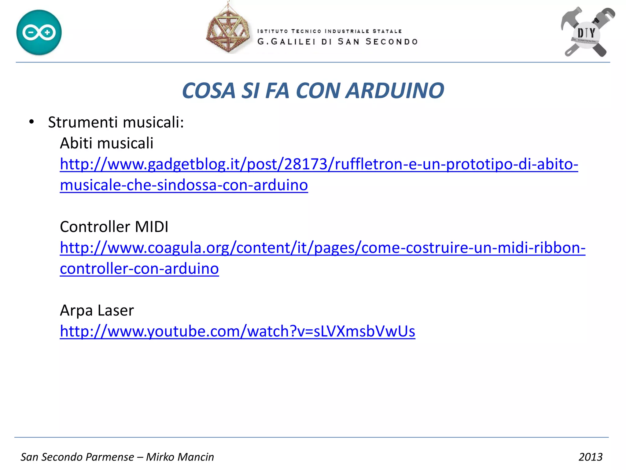 Lezione introduttiva su Arduino | PDF