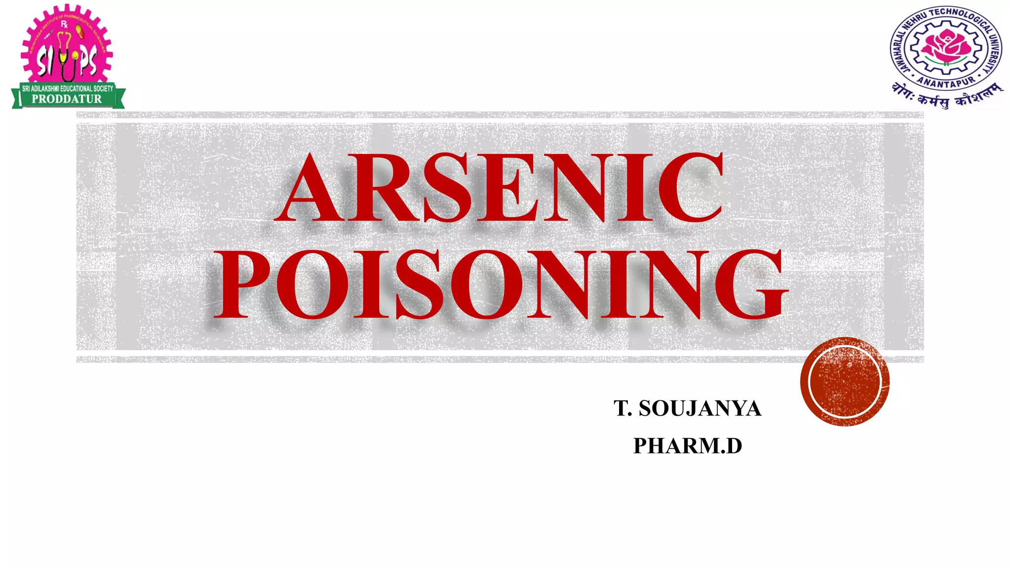 Clinical symptoms and management of Arsenic poisoning | PDF