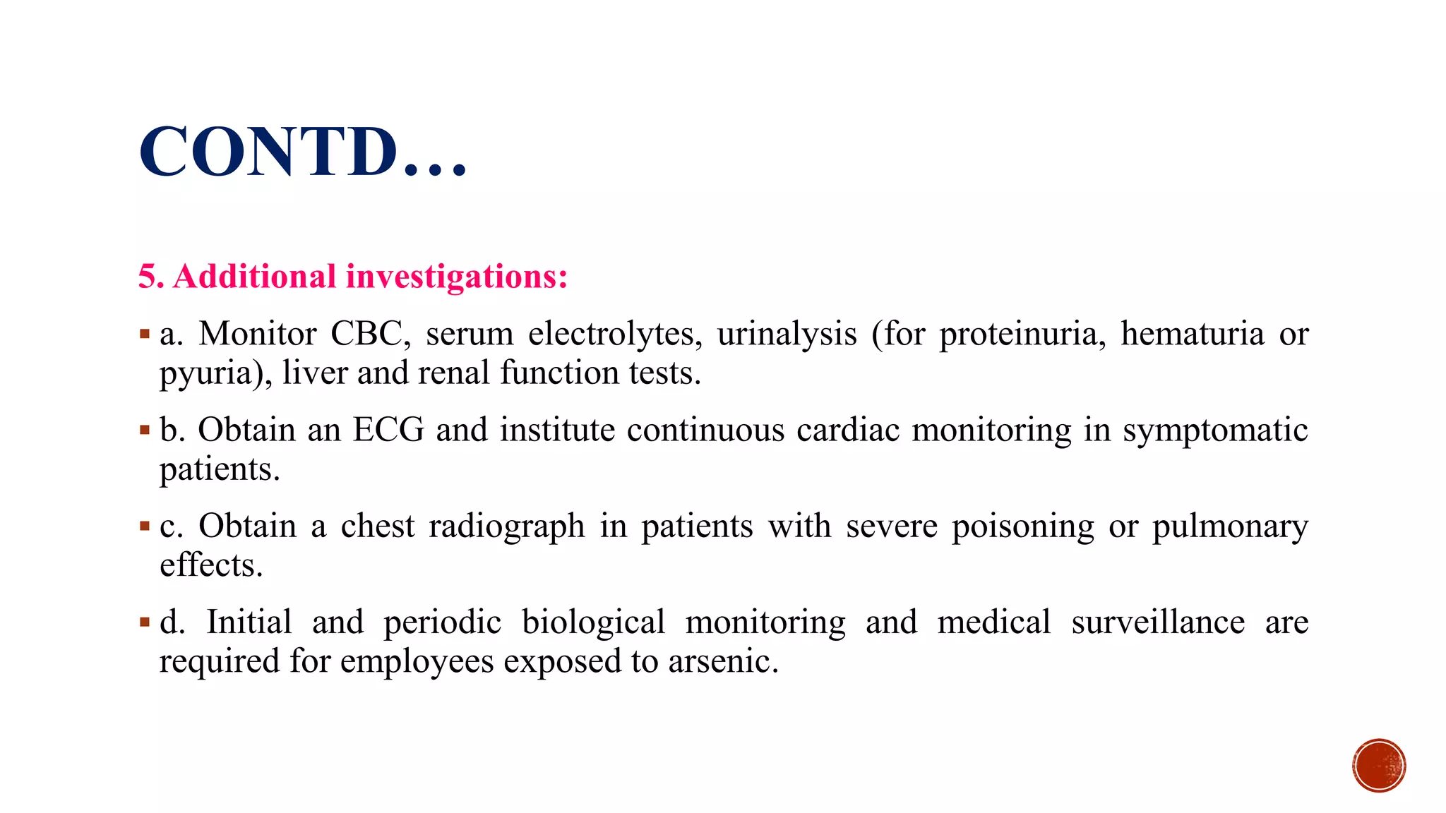Clinical symptoms and management of Arsenic poisoning | PDF