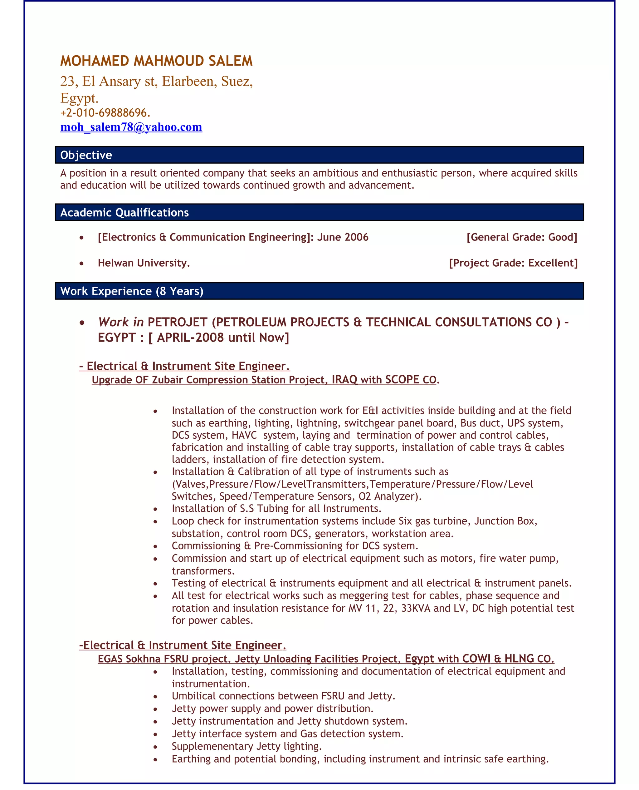 MOHAMED SALEM C.V | DOC