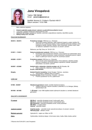 CV_Jana Vinopalová_CZ | DOCX