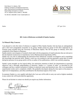 Letter of reference | PDF