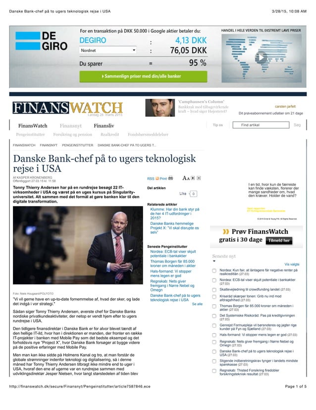Danske Bank-chef på to ugers teknologisk rejse i USA ver2 | PDF