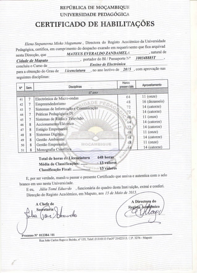 Certificado Parcial De Licenciatura - MIDE Certificado Parcial De Licenciatura - MIDE