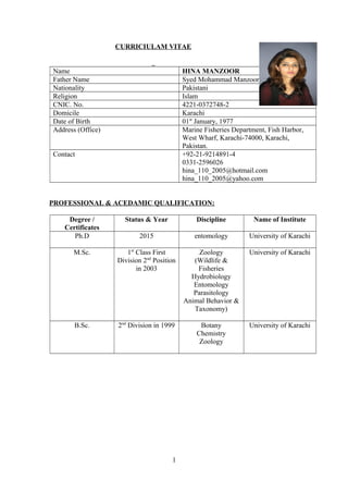 hina manzoor cv.2016
