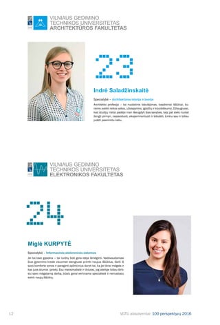 Leidinys VGTU absolventai 100 perspektyvų 2016 | PDF