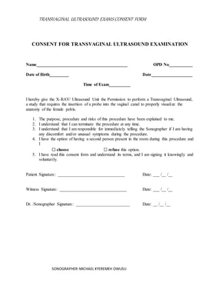 TRANSVAGINAL ULTRASOUND EXAMS CONSENT FORM | DOCX