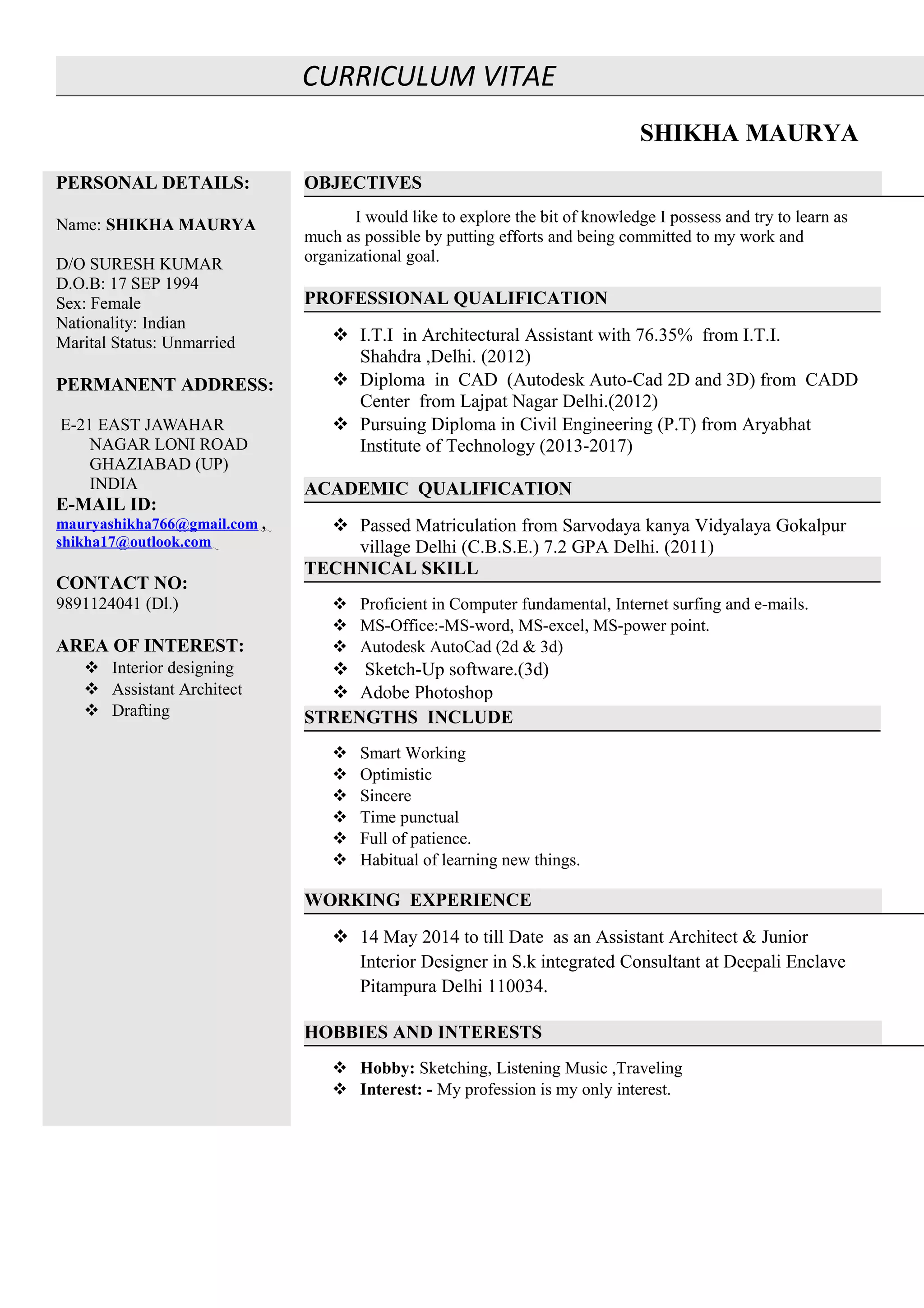 SHIKHA NEW CV | DOC