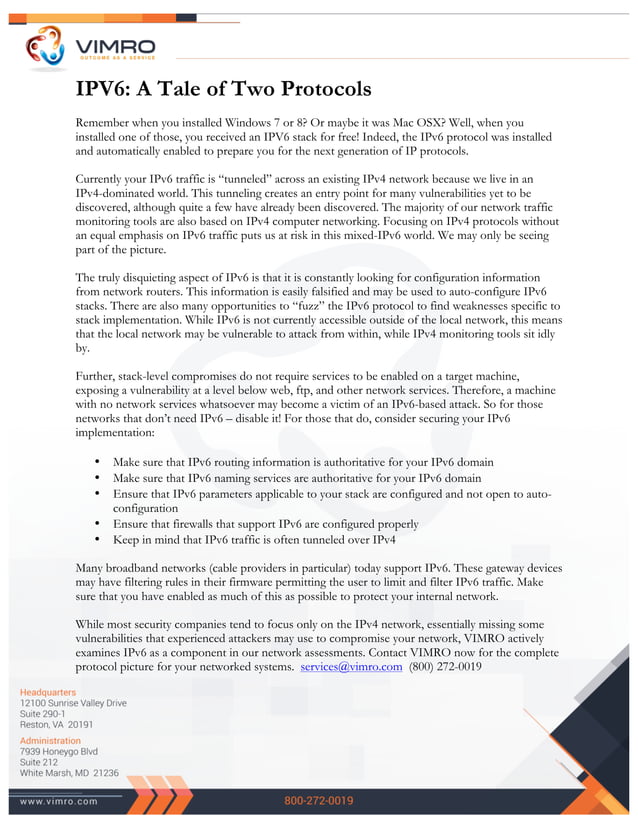 IPV6 a tale of two protocols | PDF | Internet Safety | Parenting