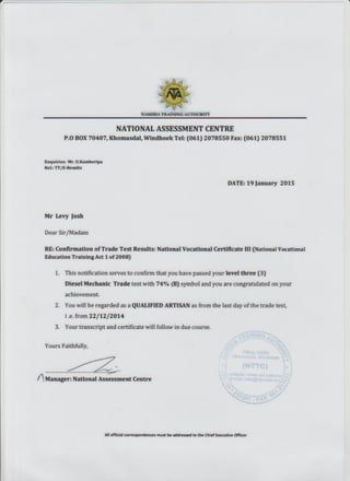 TRADE TEST RESULTS (1) | PDF