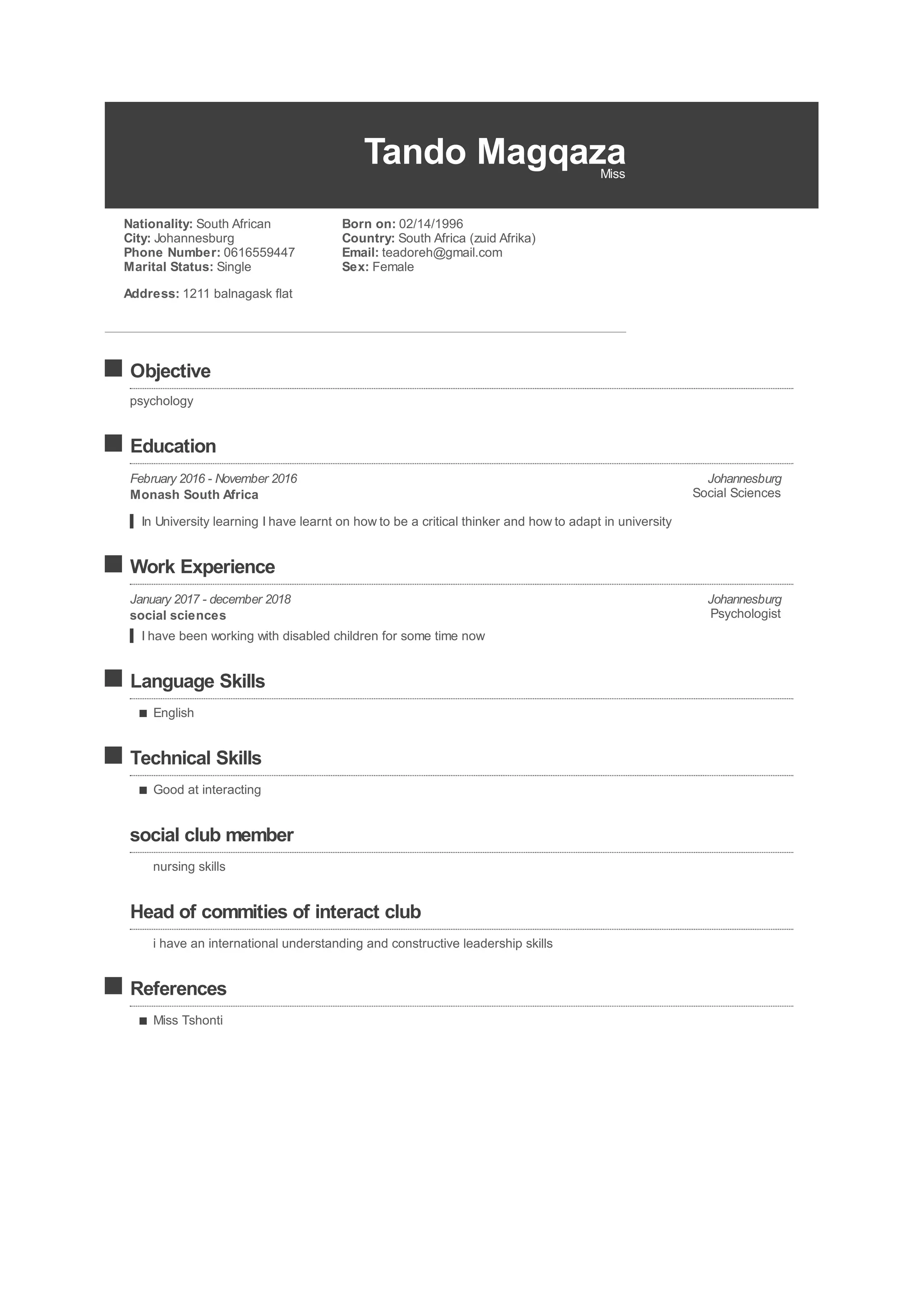 CurriculumVitae | PDF