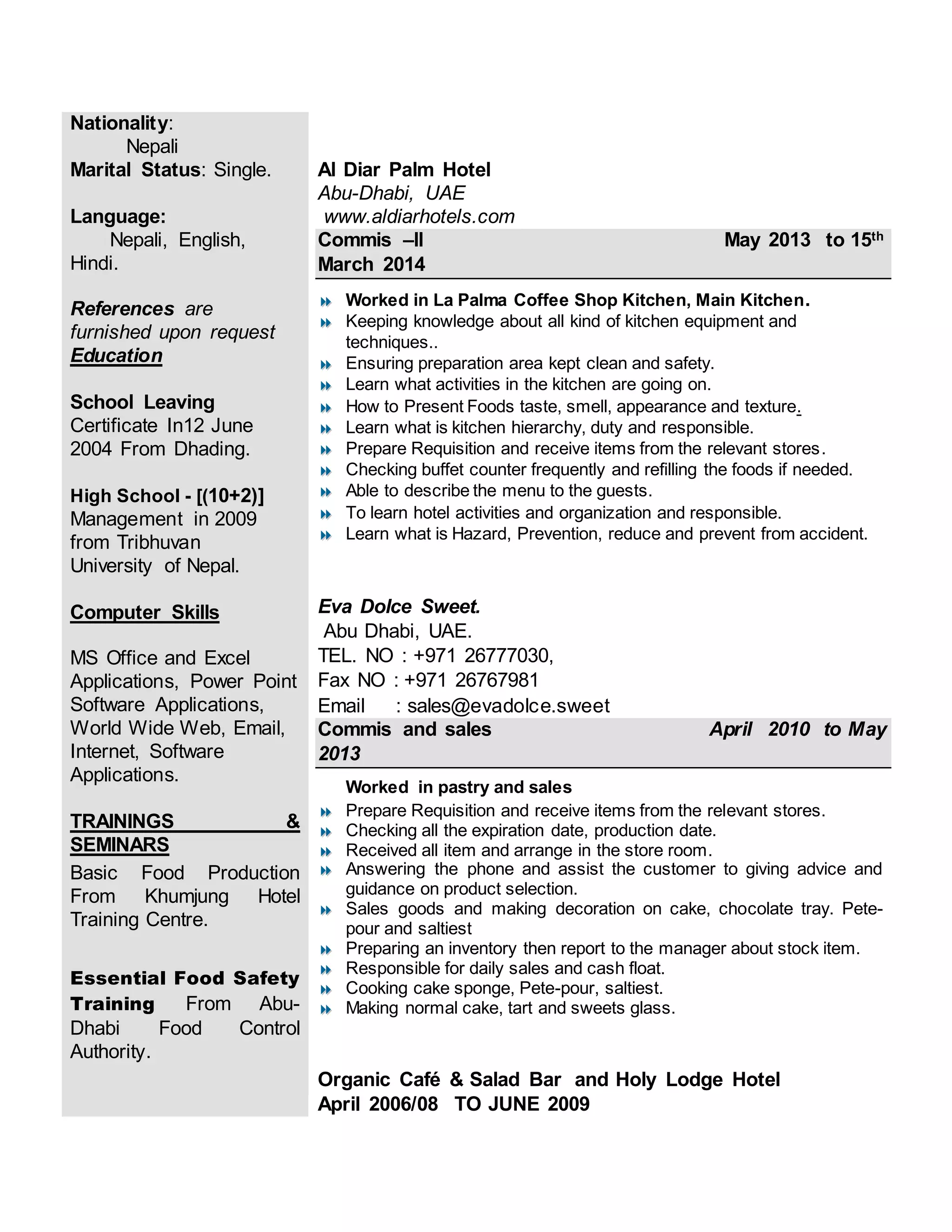 Sujan cv from Mafraq hotel | DOCX