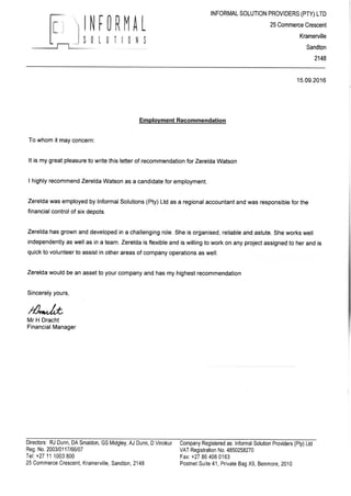 INFORMAL REFERENCE - HARVEY | PDF