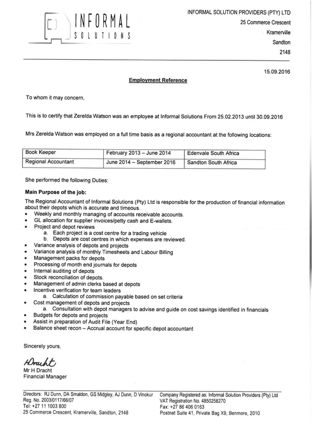 INFORMAL REFERENCE - HARVEY | PDF