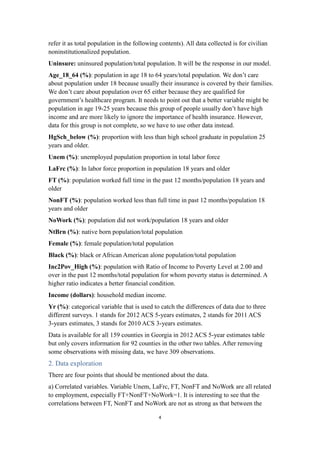 REGRESSION ANALYSIS ON HEALTH INSURANCE COVERAGE RATE | PDF
