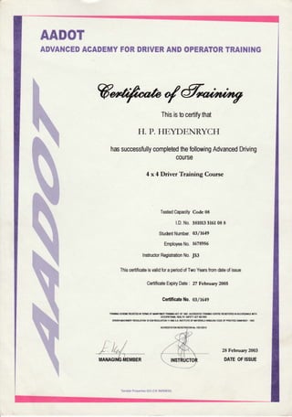 Howard certificates | PDF