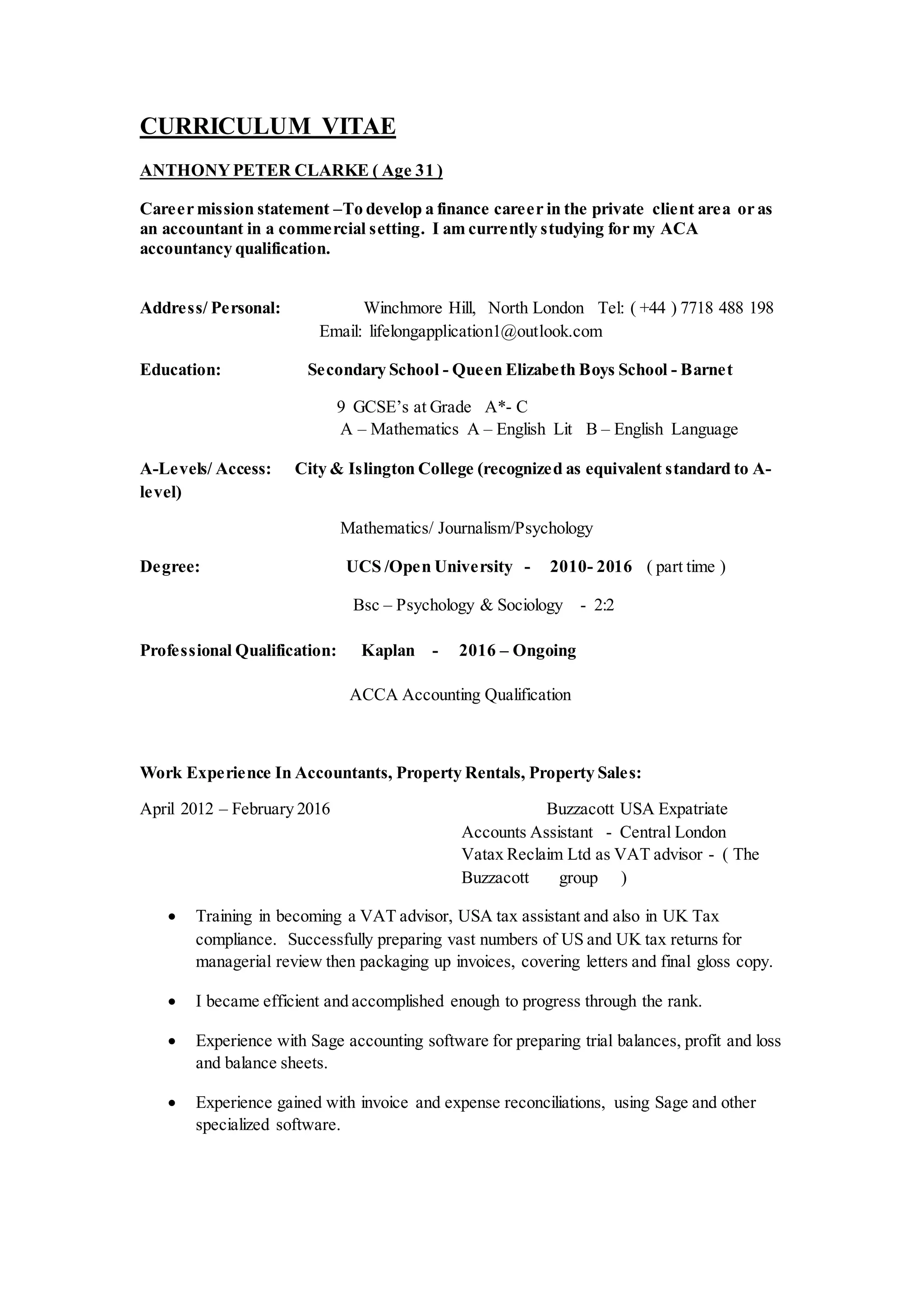 Anthony clarke CV July 2016 ac | DOCX