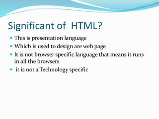 learning html | PPT | Free Download