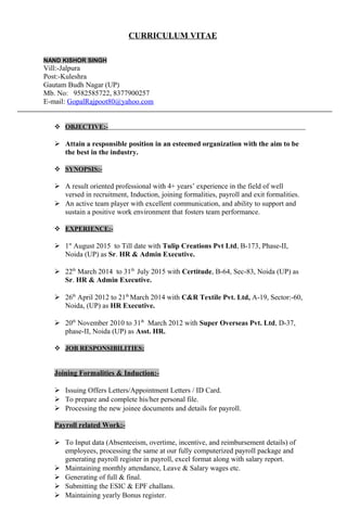 Nand kishor singh(Resume) | DOC