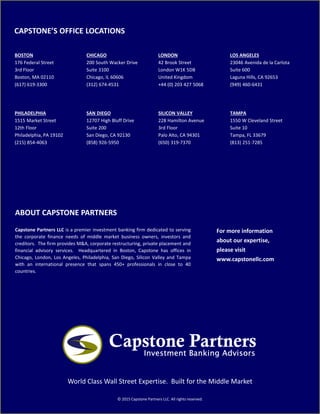 Capstone Industrial Distribution_Q4 2015 | PDF