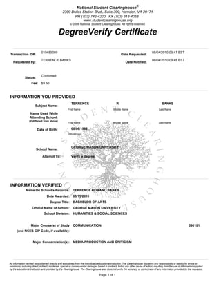 Degree Verification | PDF