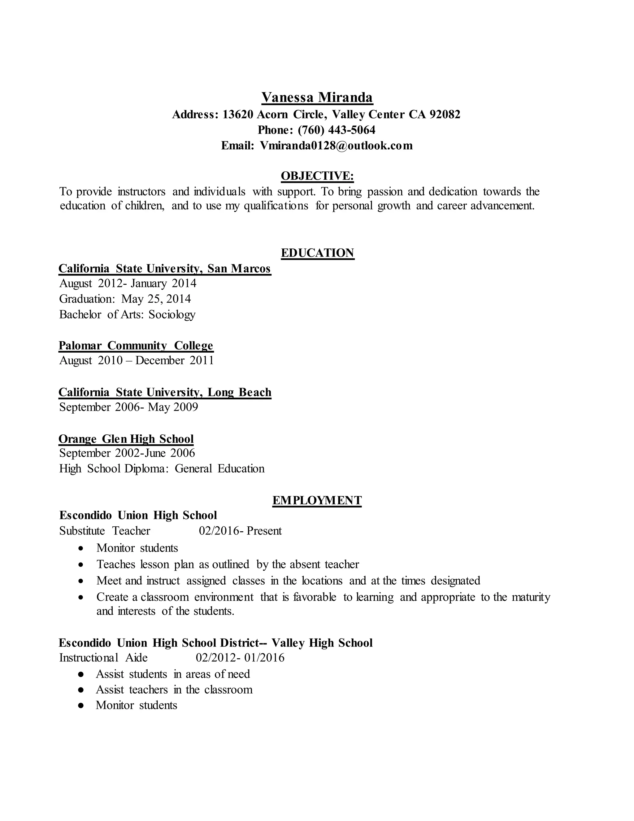 CopyofVanessaMirandasResume.docx (2) | PDF