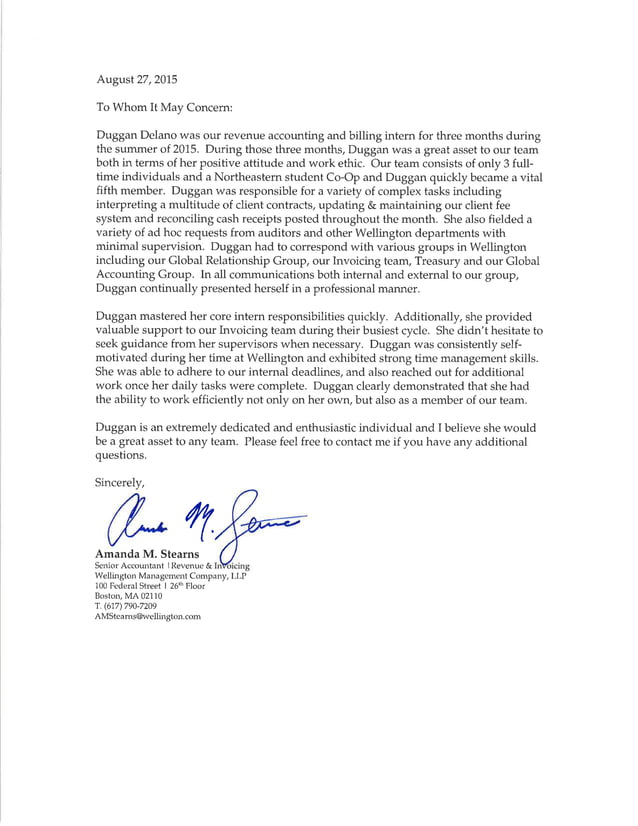 Reference Letter from Amanda Stearns | PDF