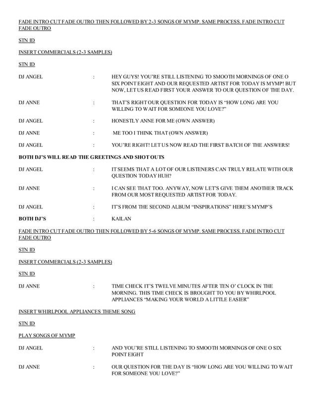 FM Radio Program Script | PDF