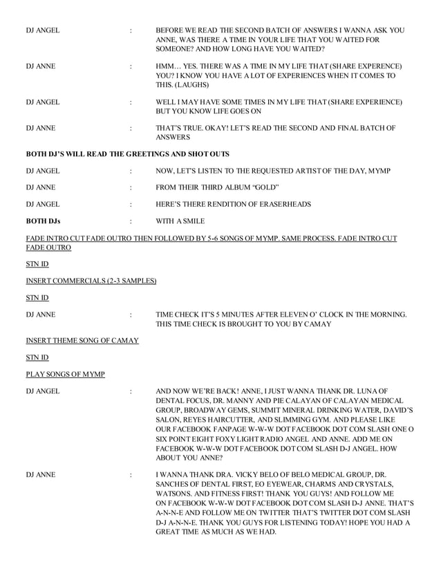 FM Radio Program Script | PDF