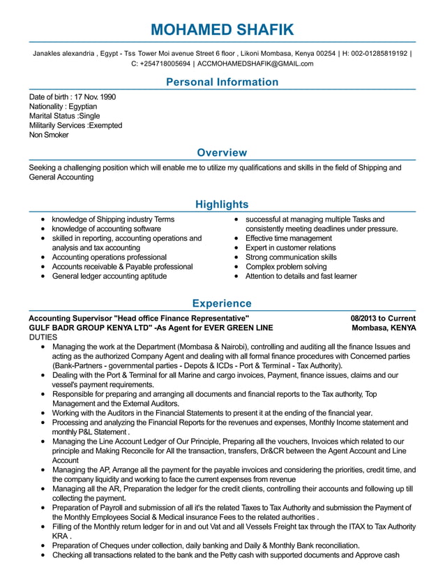Mohamed shafik Resume | PDF